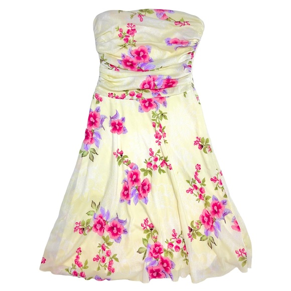 American Vintage | Dresses | Y2k Strapless Pastel Floral Tube Top Flowy ...